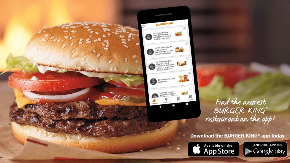 Menu at Burger King restaurant, Filey