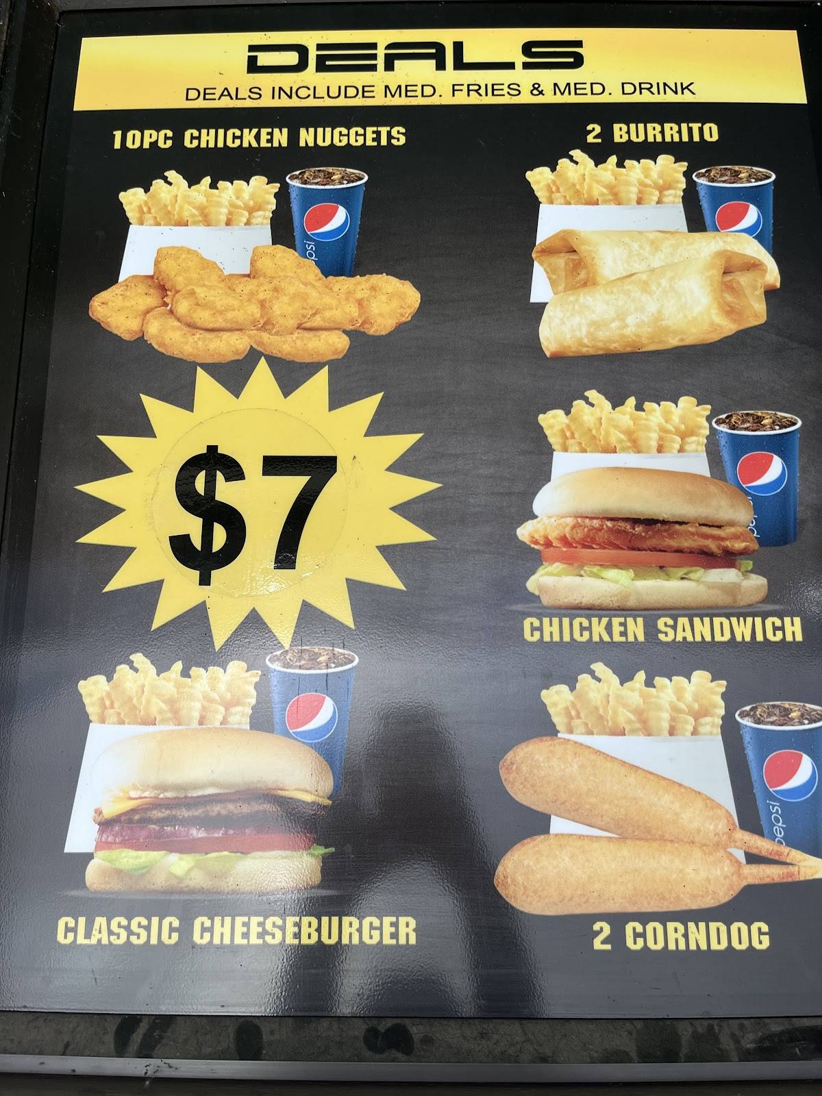 Menu at Burger Time restaurant, Arvin