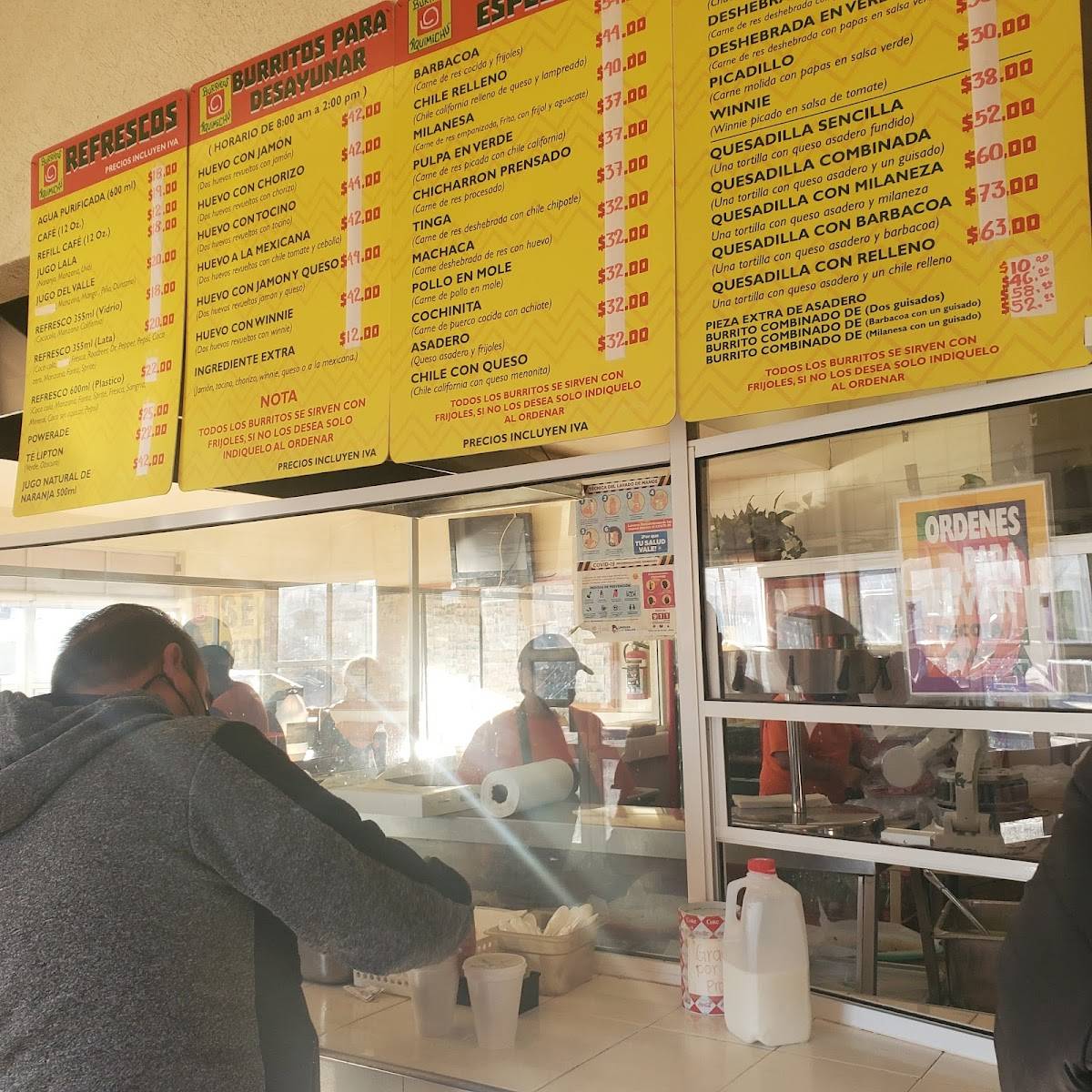 Carta del restaurante Burritos Aquimichú, Ciudad Juarez