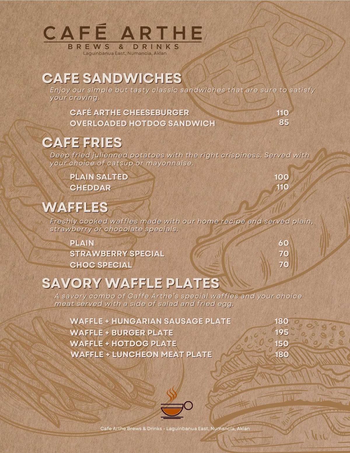 Menu at CAFÉ ARTHE, Numancia
