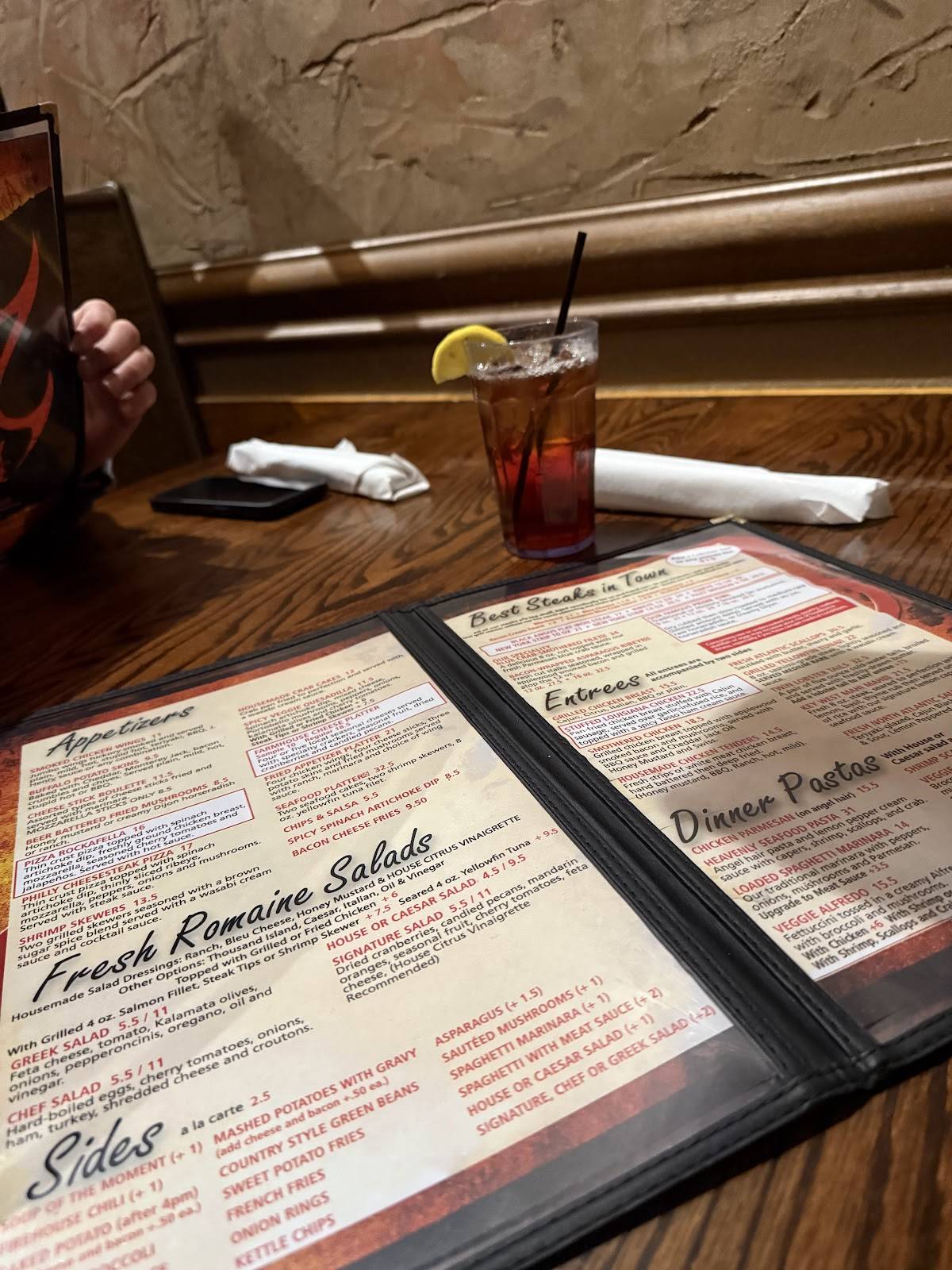 Menu at CH Steak Lounge steakhouse, Cookeville