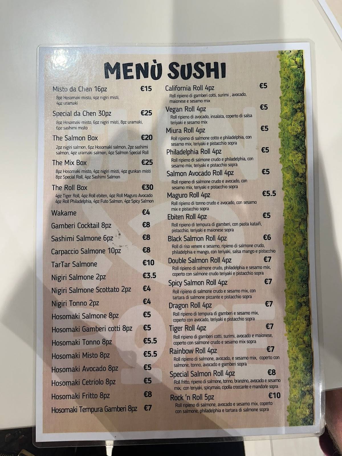 Menu da CHEN POKE pub & bar, Città di Castello