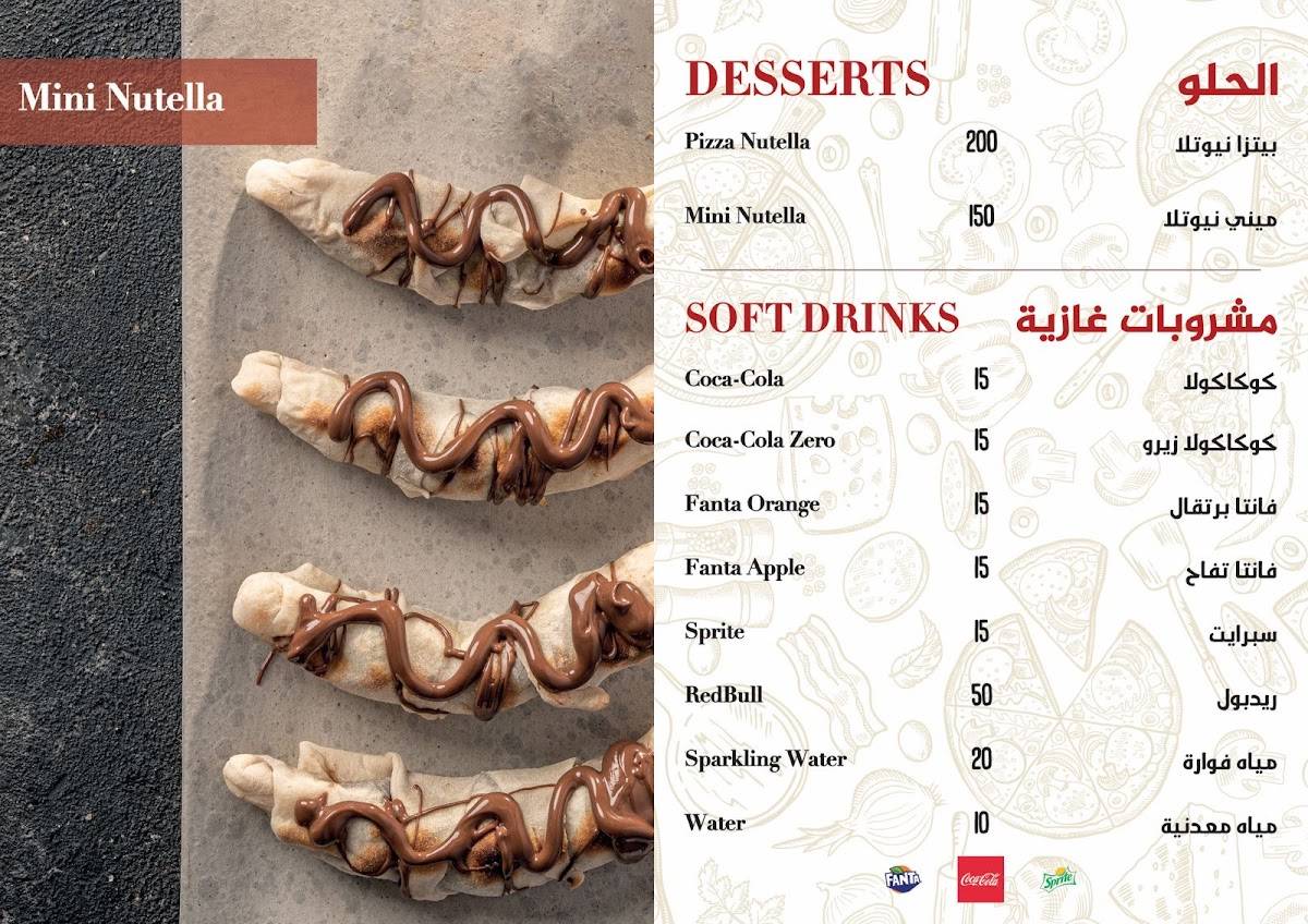 Menu at CIO x Trattoria Italiana restaurant, Cairo