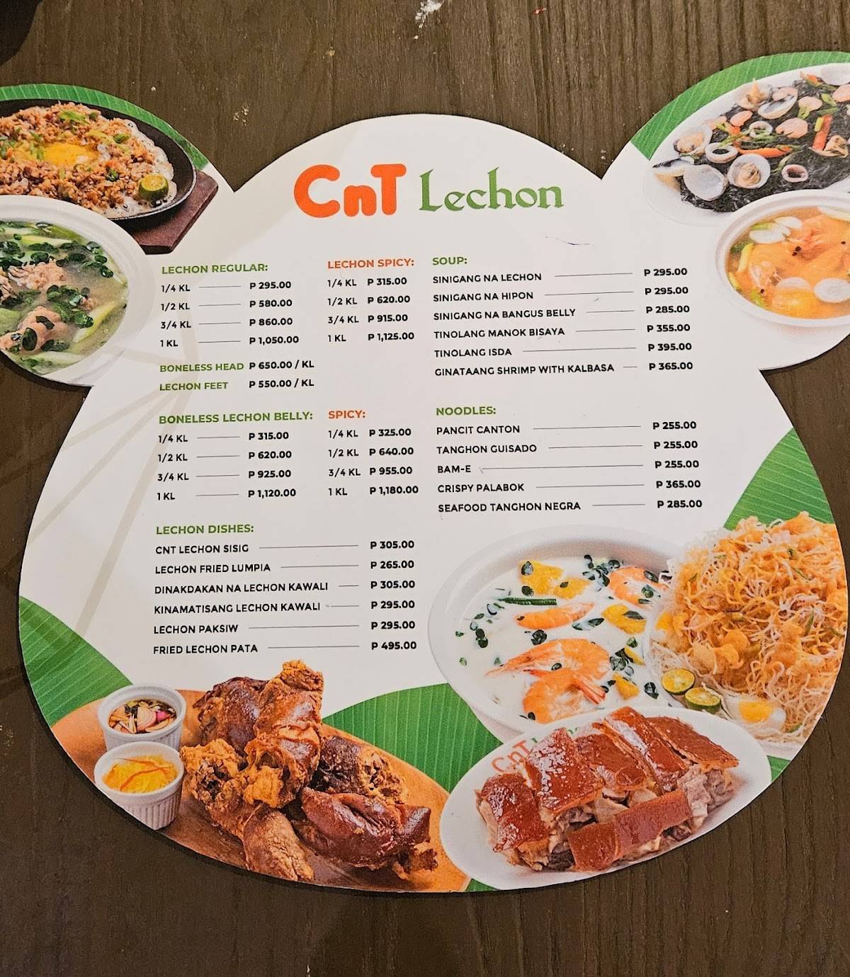 Menu at CNT Lechon - SM Cebu Across restaurant, Cebu City, 8W59+W36