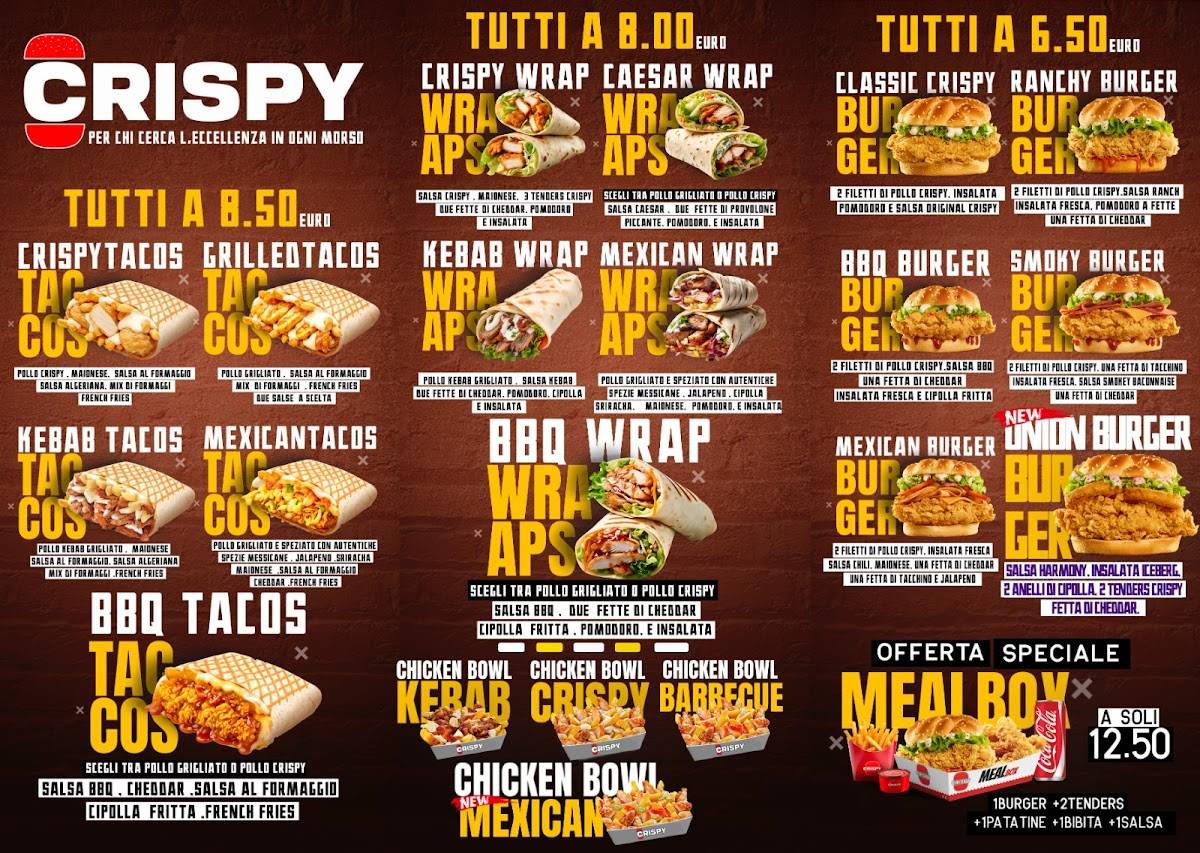 Menu da CRISPY ristorante, Parma