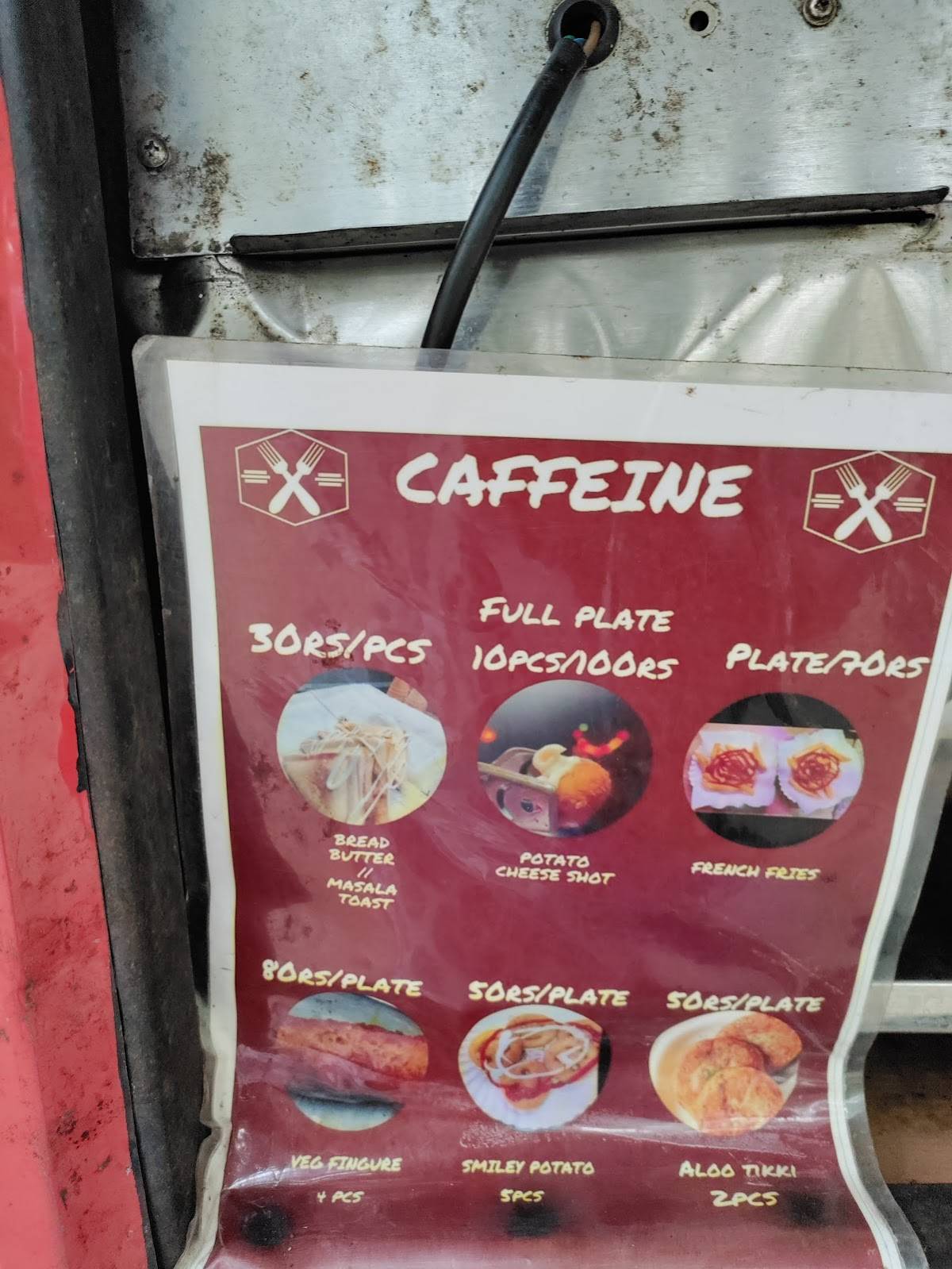 Menu at CaFFeine, Agartala