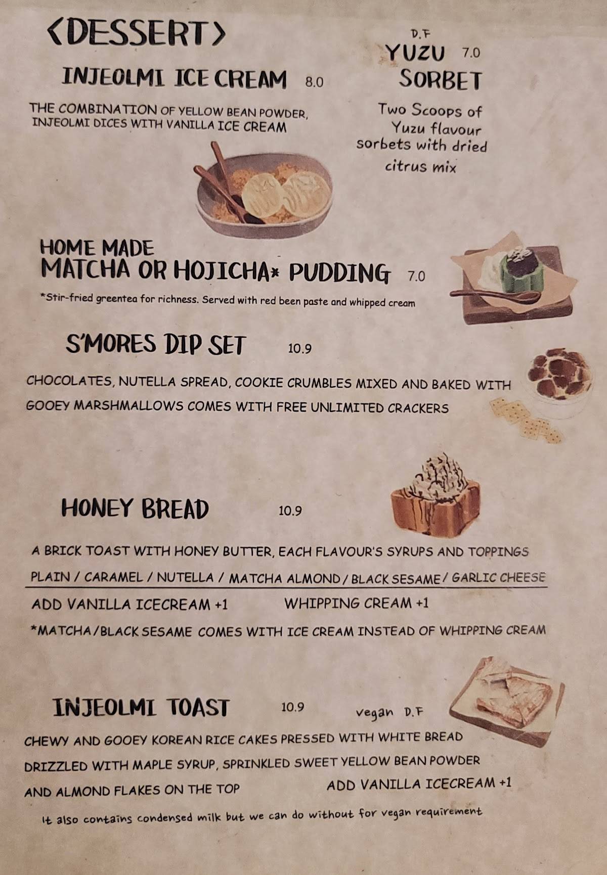 Menu at Brown Spoon Victoria Park cafe, Victoria Park