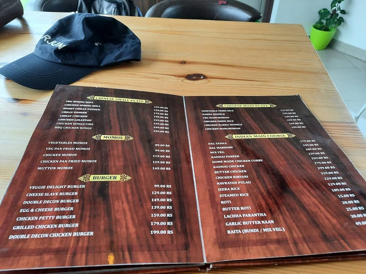Menu at Cafe Buransh Bir Billing, Bir