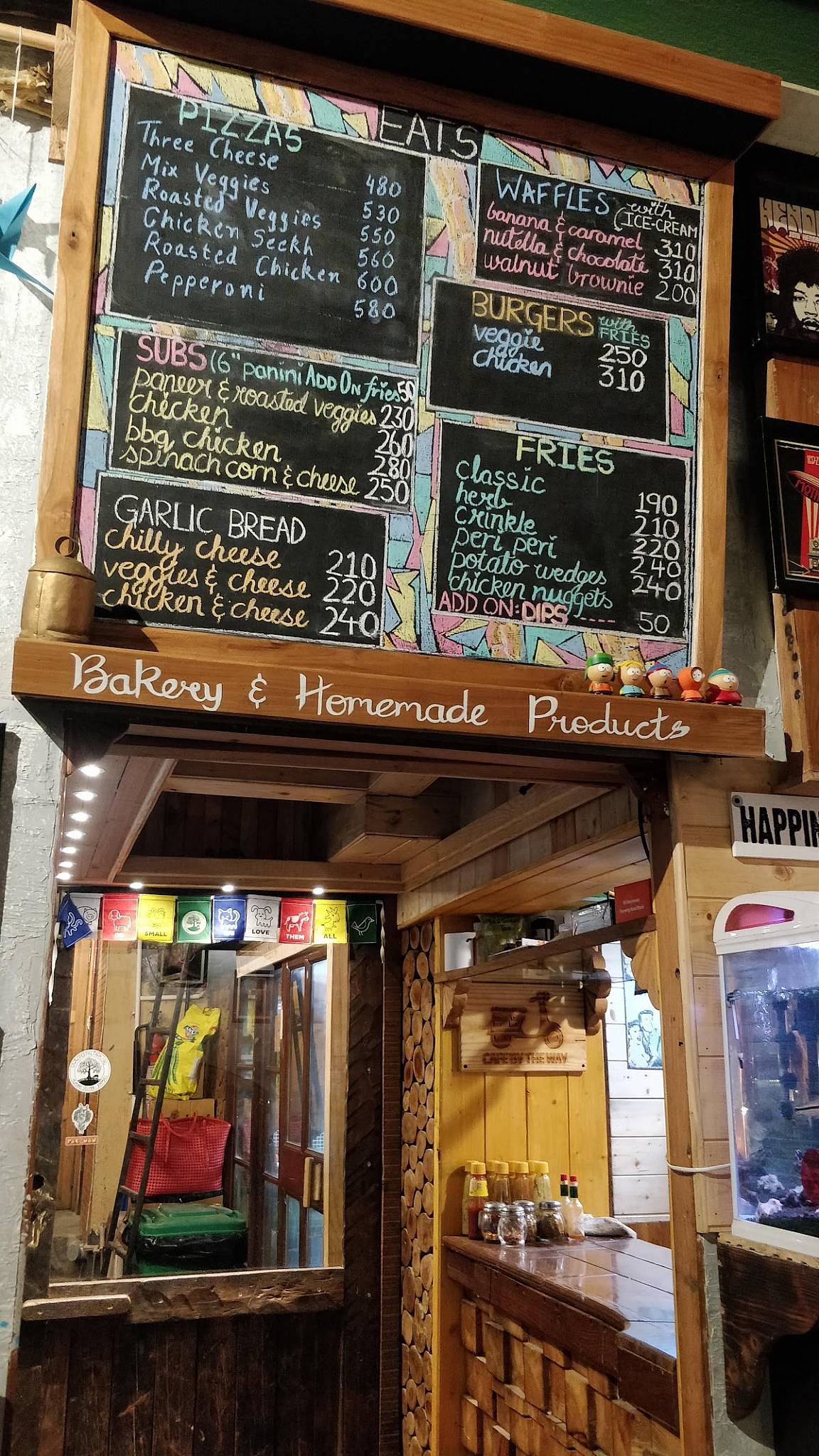 Menu at Cafe By The Way, Mussoorie