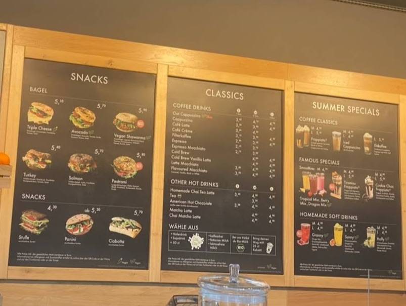 Speisekarte von Coffee Fellows - Kaffee, Bagels, Frühstück cafe, Berlin ...