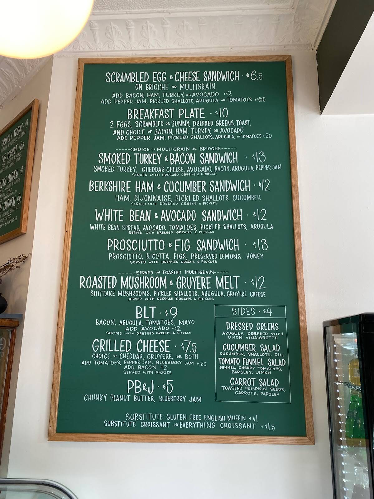 Menu at Daytime cafe, New York City, 415 Graham Ave