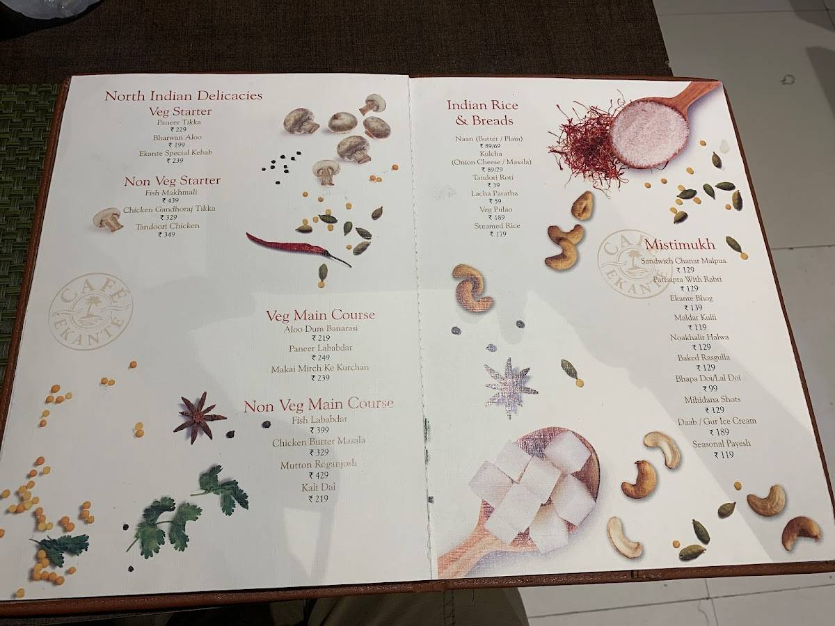 Menu at Cafe Ekante, New Town, Eco Park
