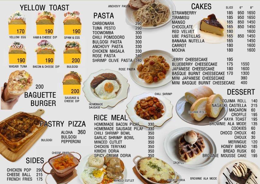 Menu at Cafe Elim, Mandaue City