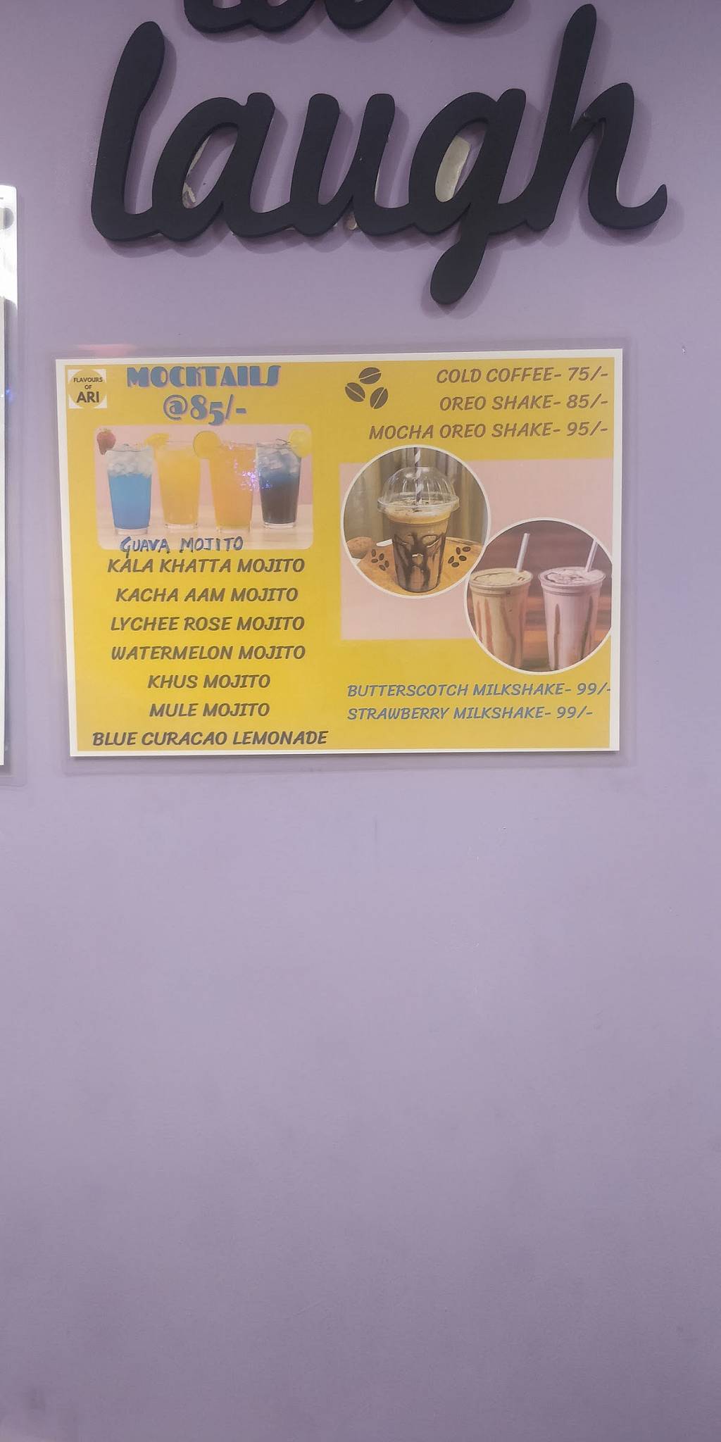 Menu at FLAVOURS OF ARI, Bengaluru