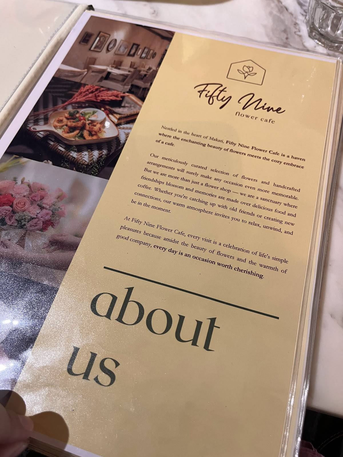 Menu at Fifty Nine Flower Cafe, Makati