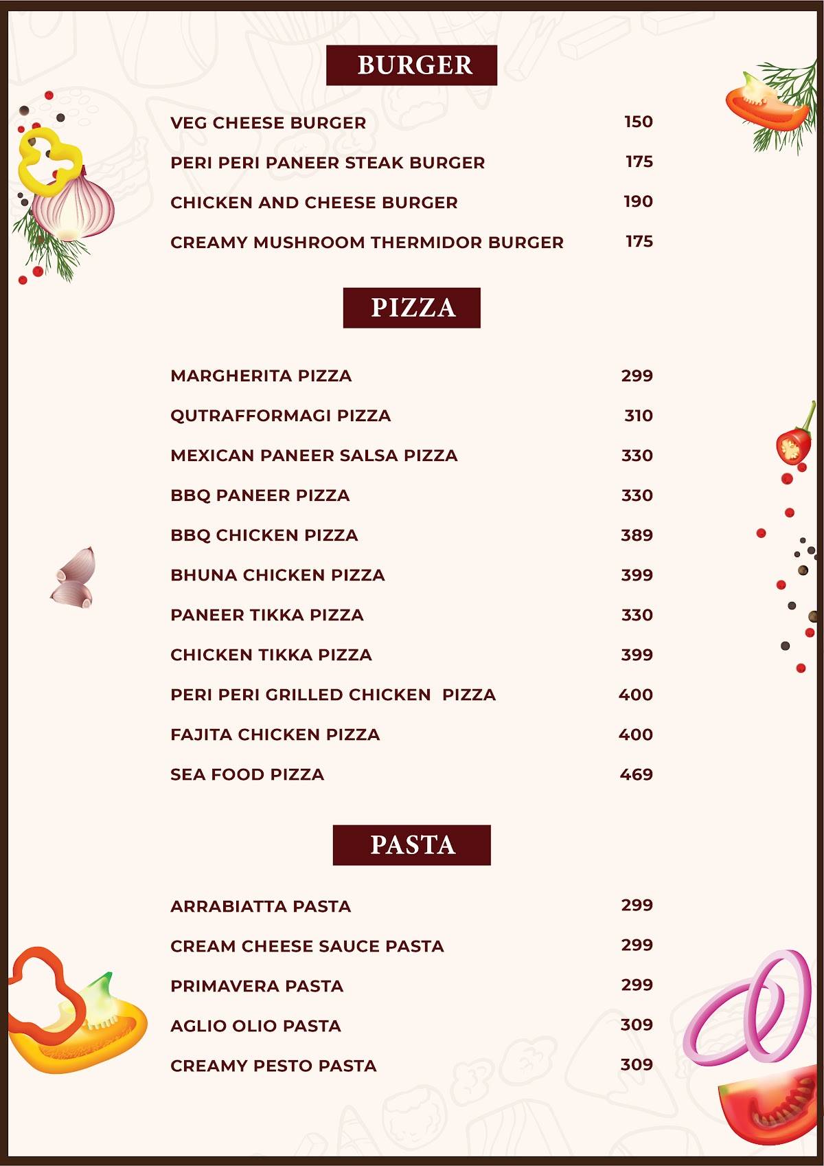 Menu at Gusto Café & Kitchen, Kolkata