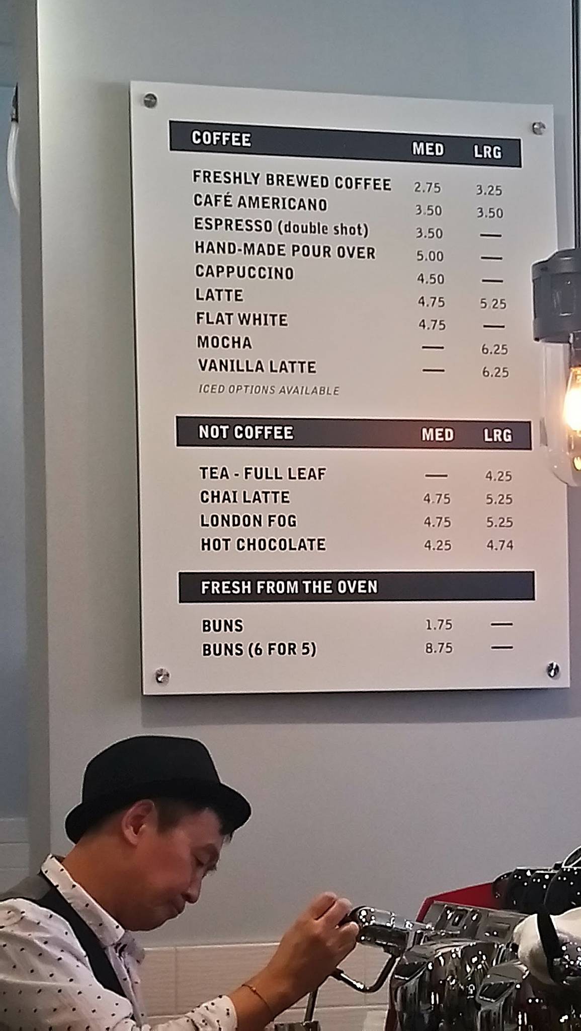 Carta del café HIDDEN CORNER, Calgary