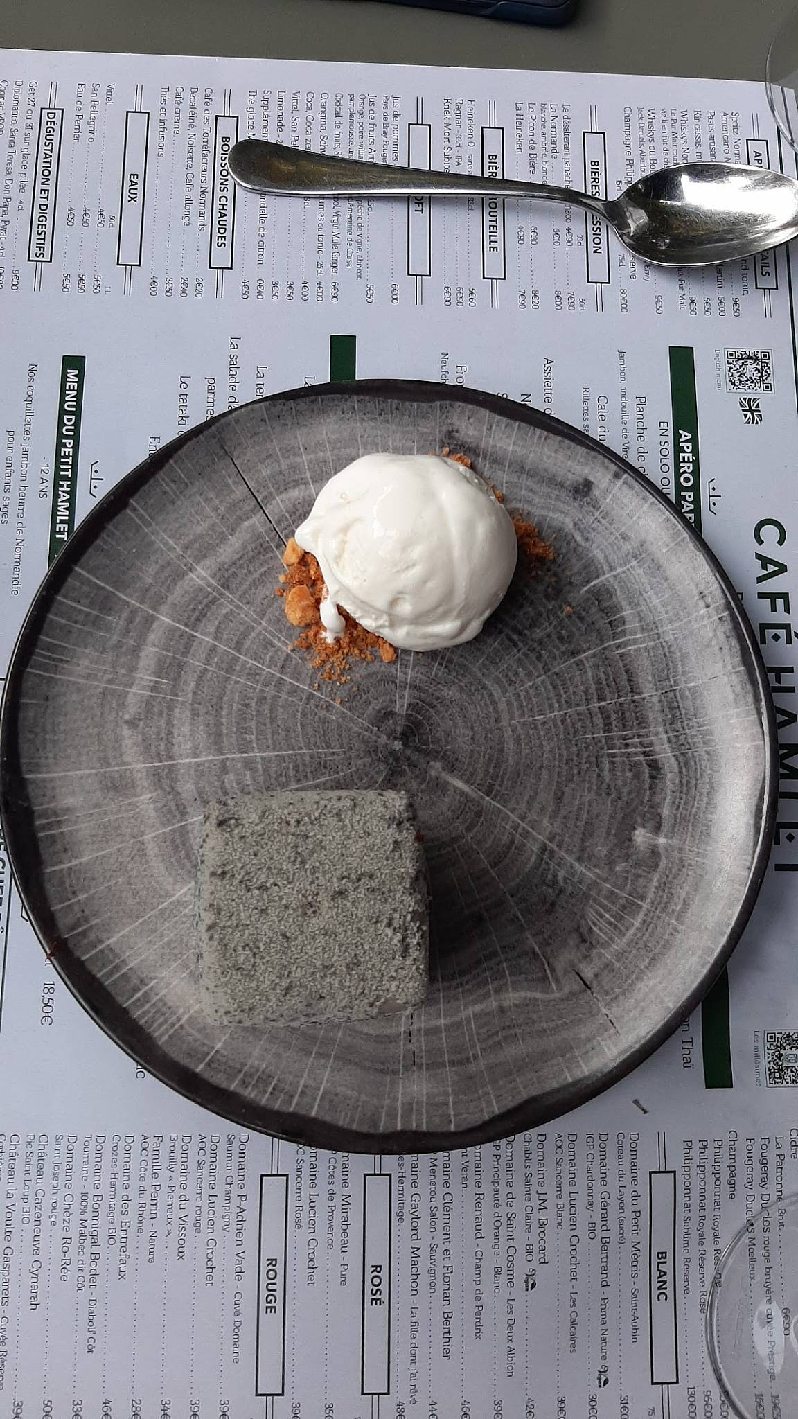 Menu au Café Hamlet, Rouen