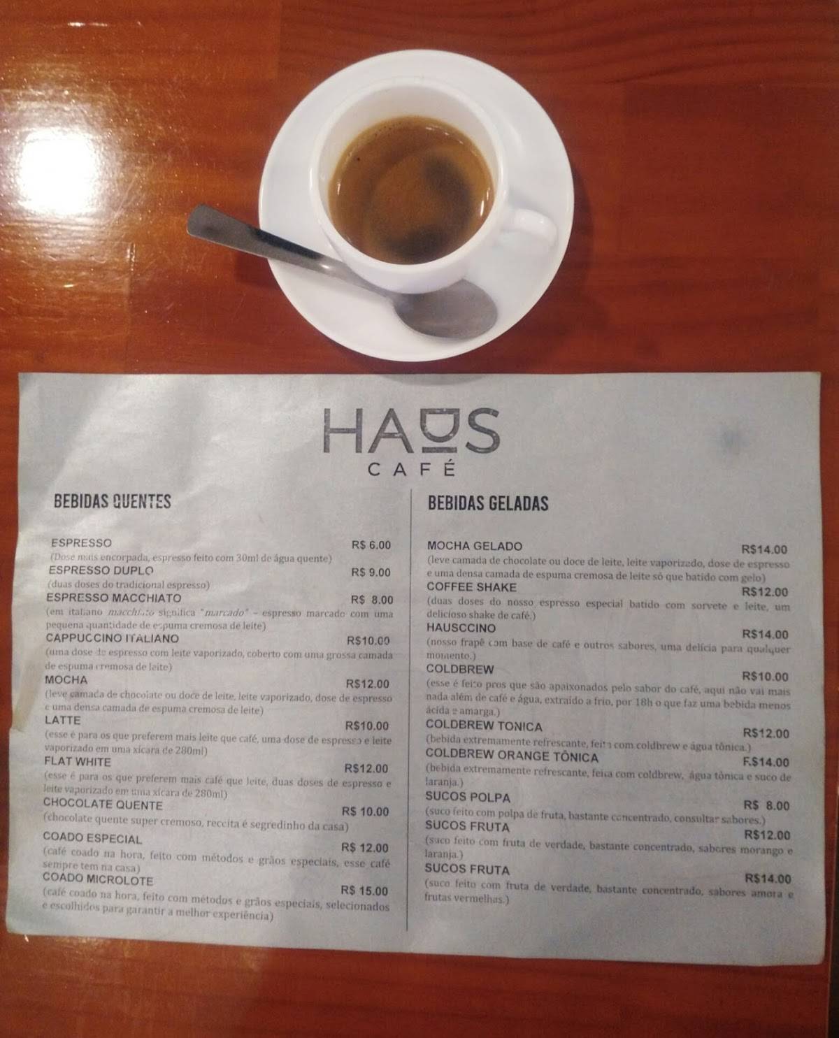 Menu em Haus Cafe, Manaus, SHOPPING VIA NORTE PISO L1. FRENTE A LOJAS ...