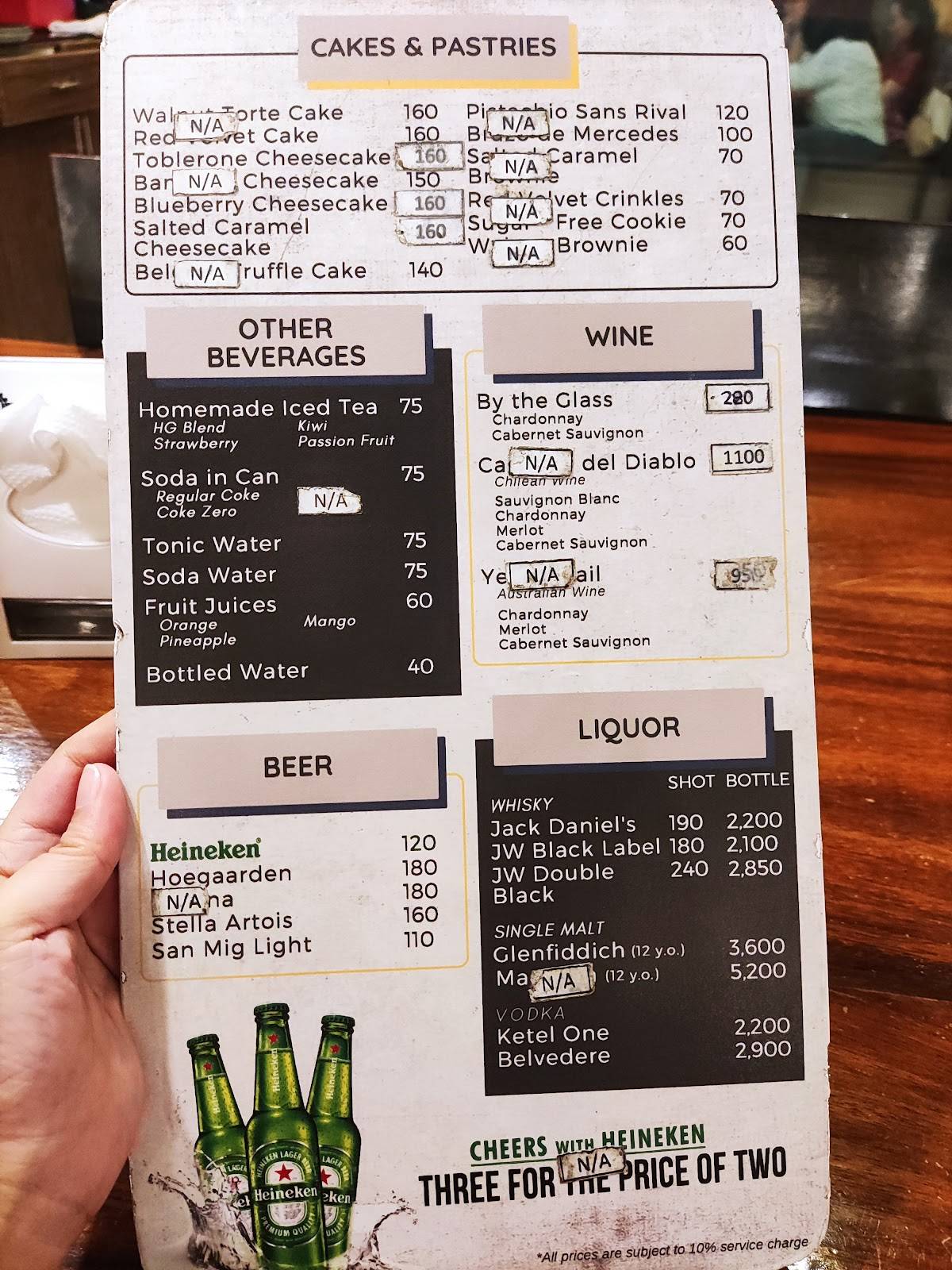 Menu at High Grounds Café cafe, Quezon City
