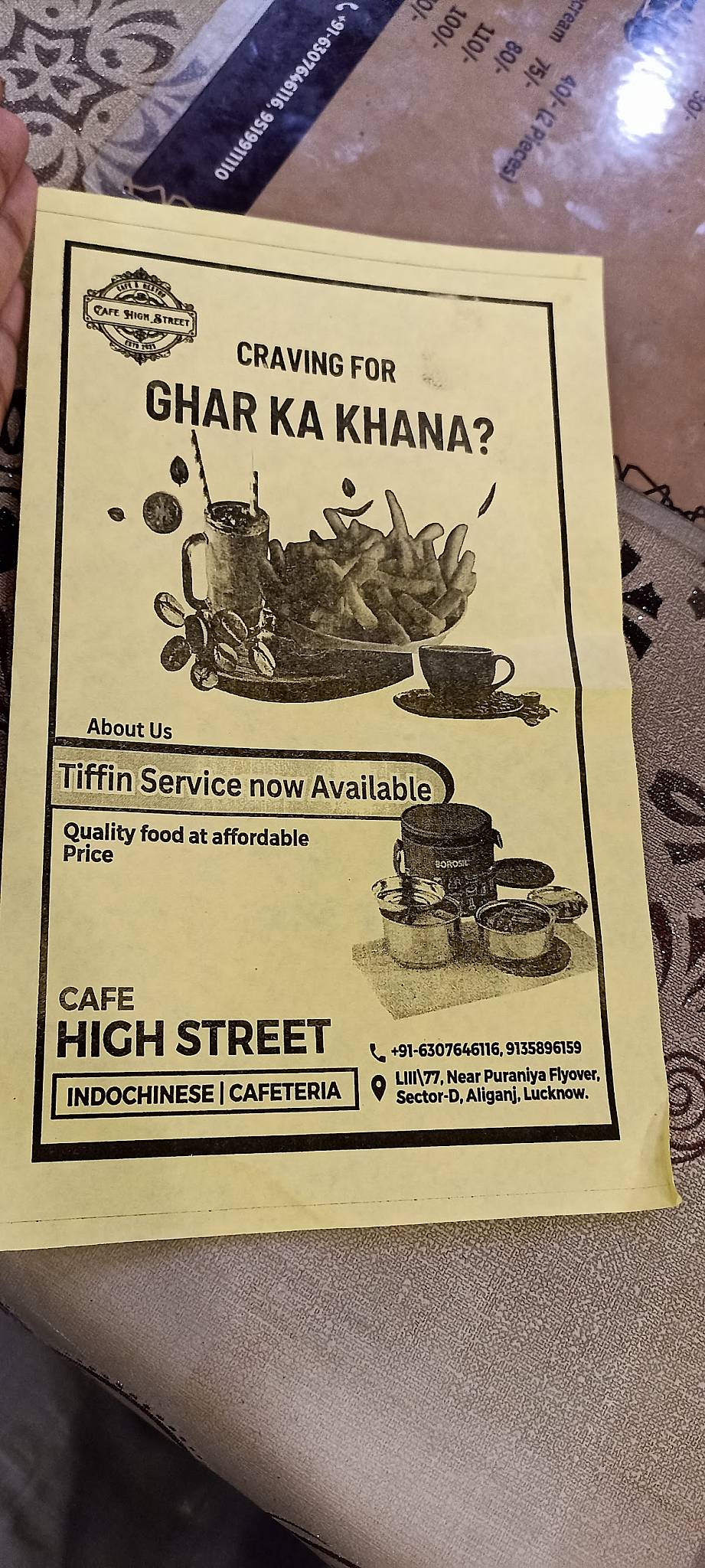 Menu at Cafe High Street, Lucknow