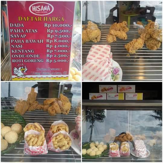 Carta del restaurante Hisana Fried Chicken, Indonesia, CJP5+G42