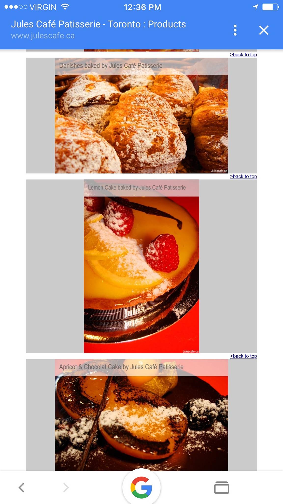 Menu at Cafe Jules patisserie *french bakery**, Toronto