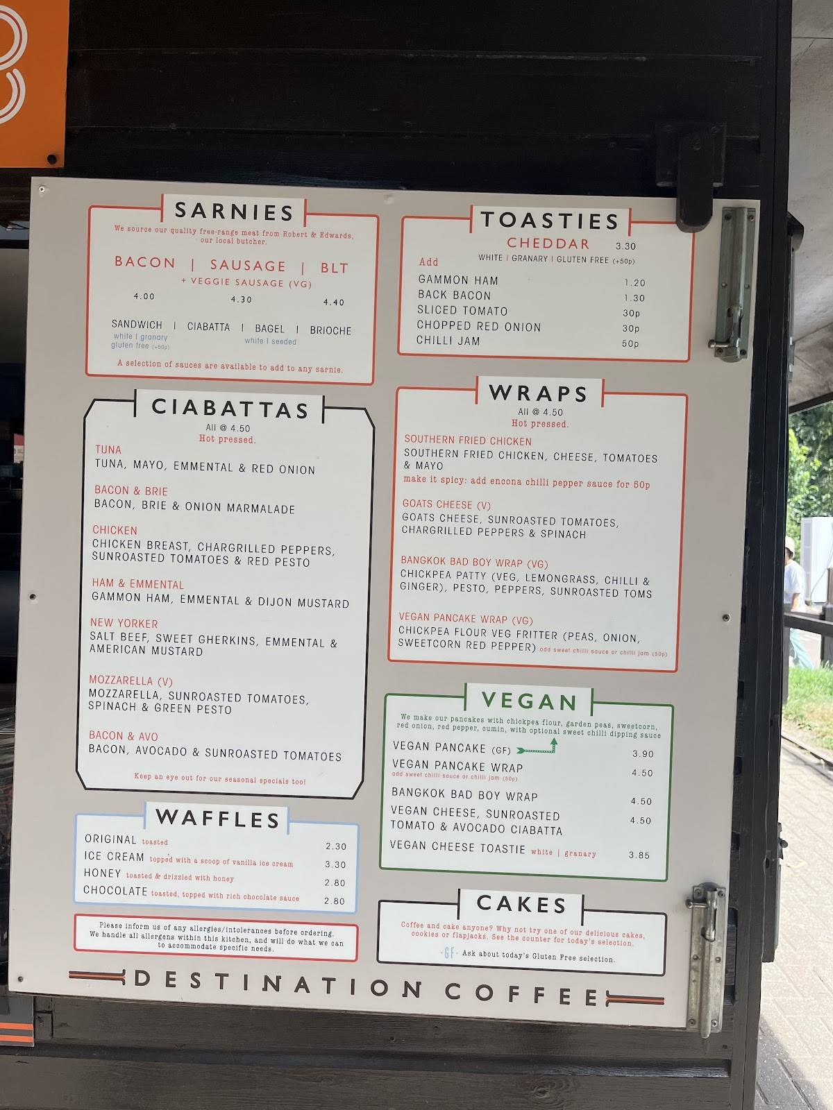 Menu at Junction 8 Cafe, Reigate