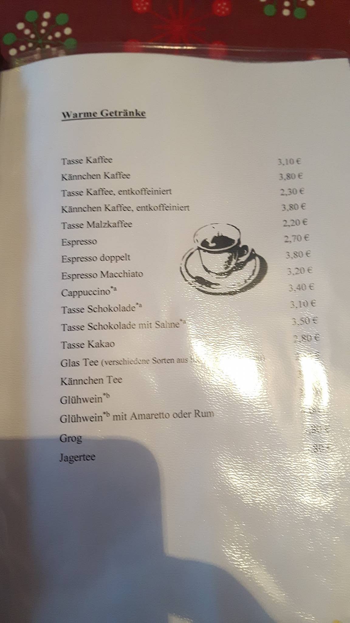 Menu at Cafe-Restaurant Jürgen Kaiser, Masserberg