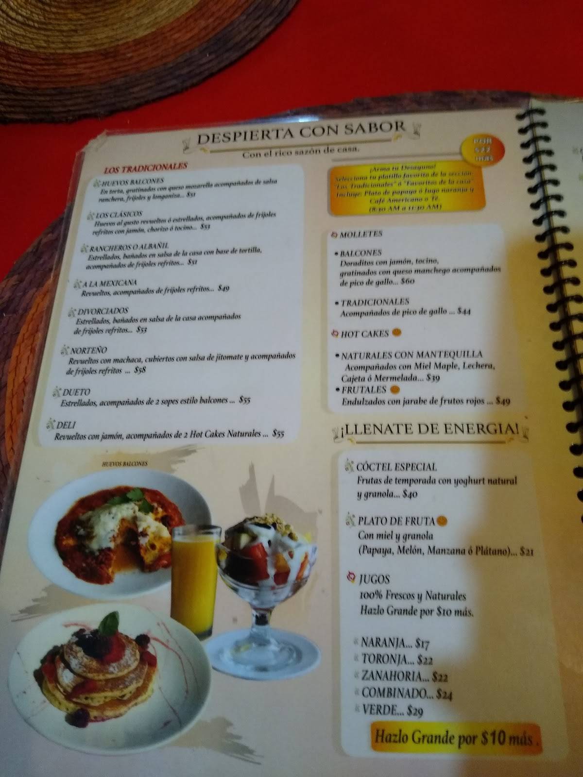 Carta de Café Los Balcones, Huixquilucan de Degollado, Av. Venustiano ...
