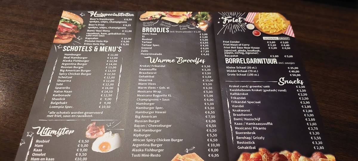 Menu at Mini Resto cafe, Leersum