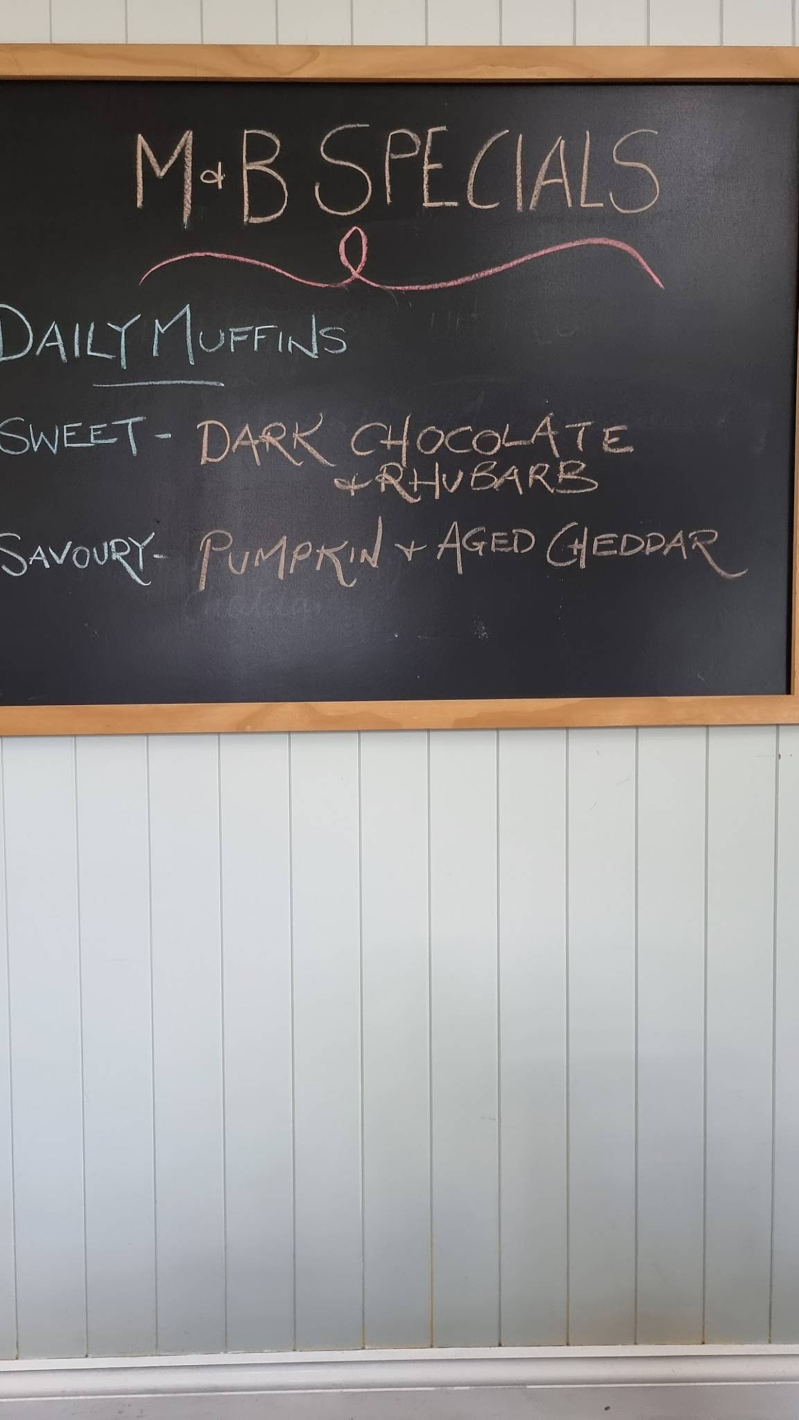 Menu at Myrtle & Blossom cafe, Sandgate