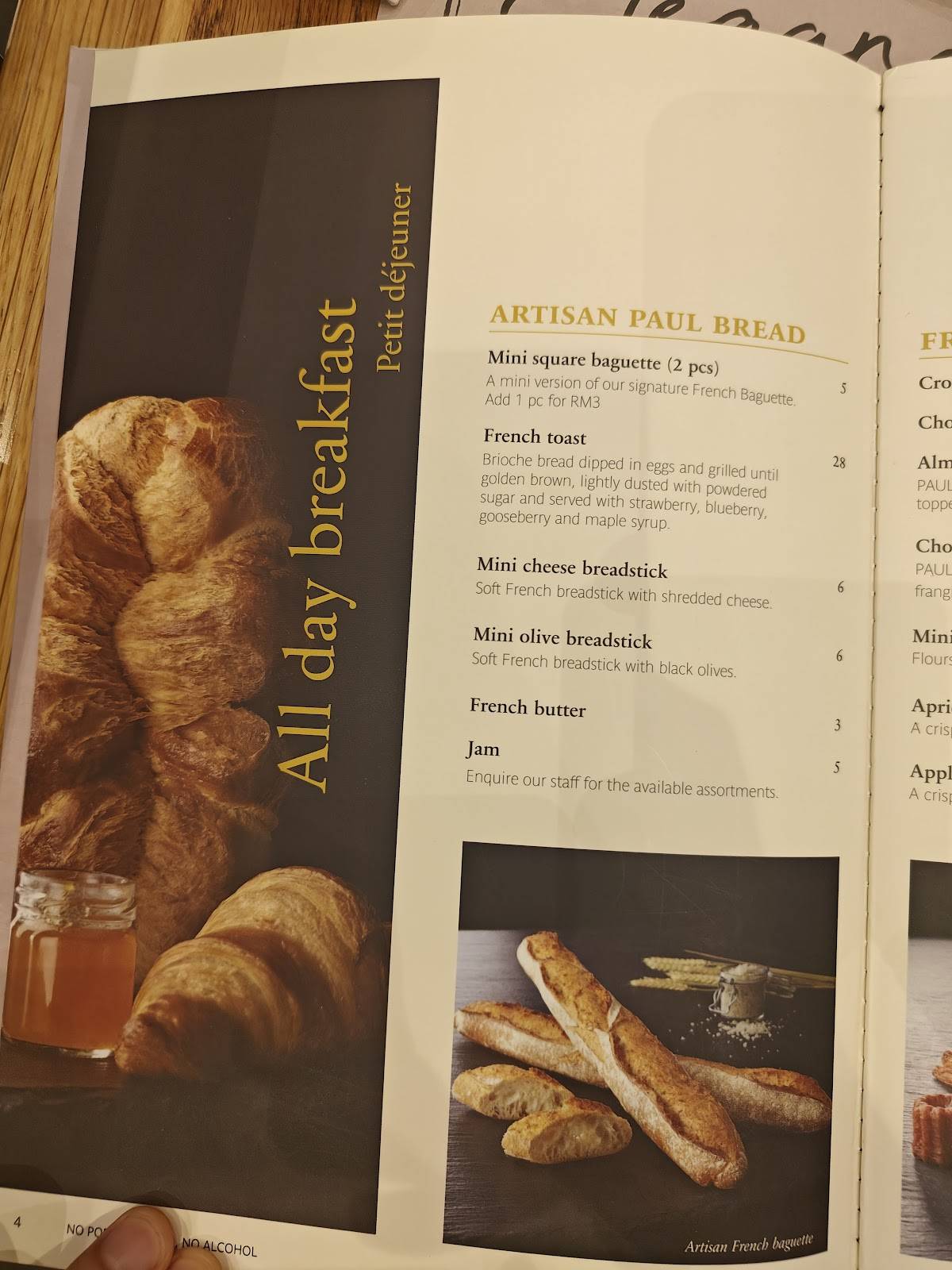 Menu at Paul Restaurant • Pavilion Kuala Lumpur, Kuala Lumpur, Lot 2 ...