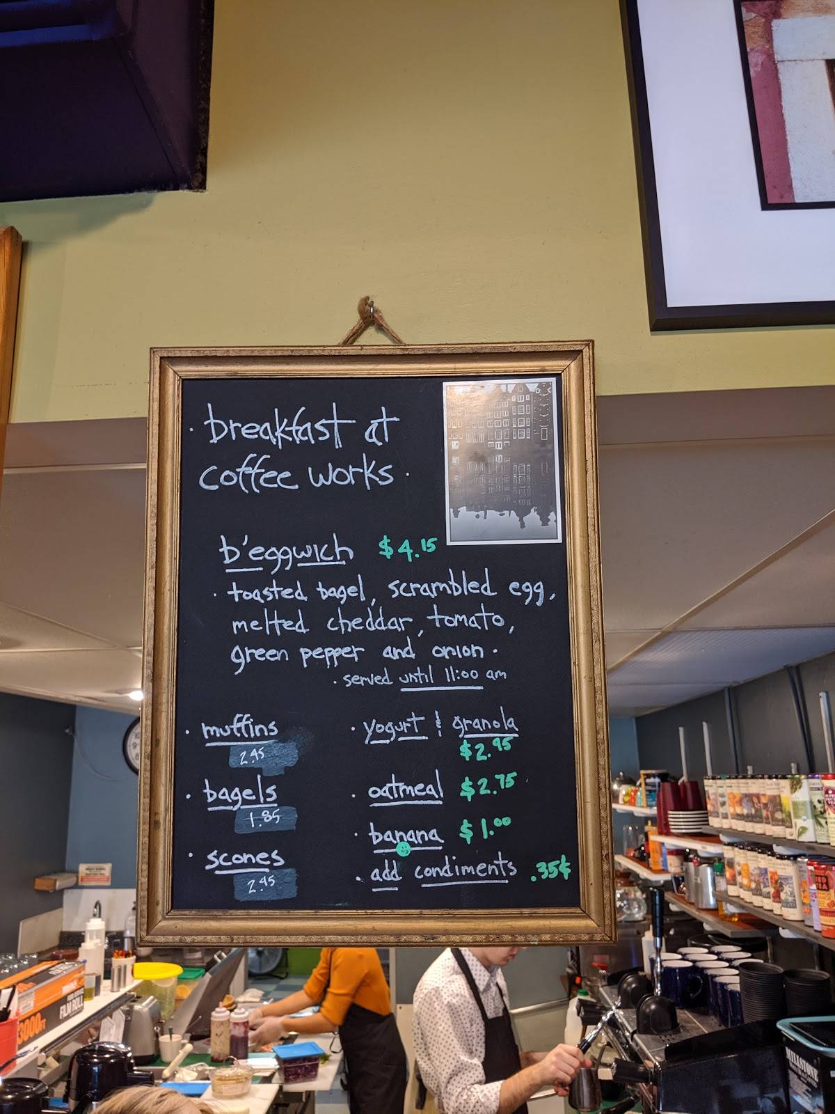 Menu at Pierce Street Coffee Works cafe, Sioux City