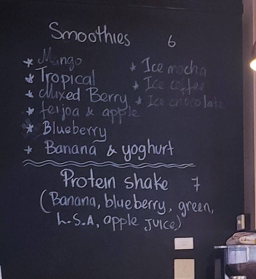 Menu at Ruby Red cafe, Auckland