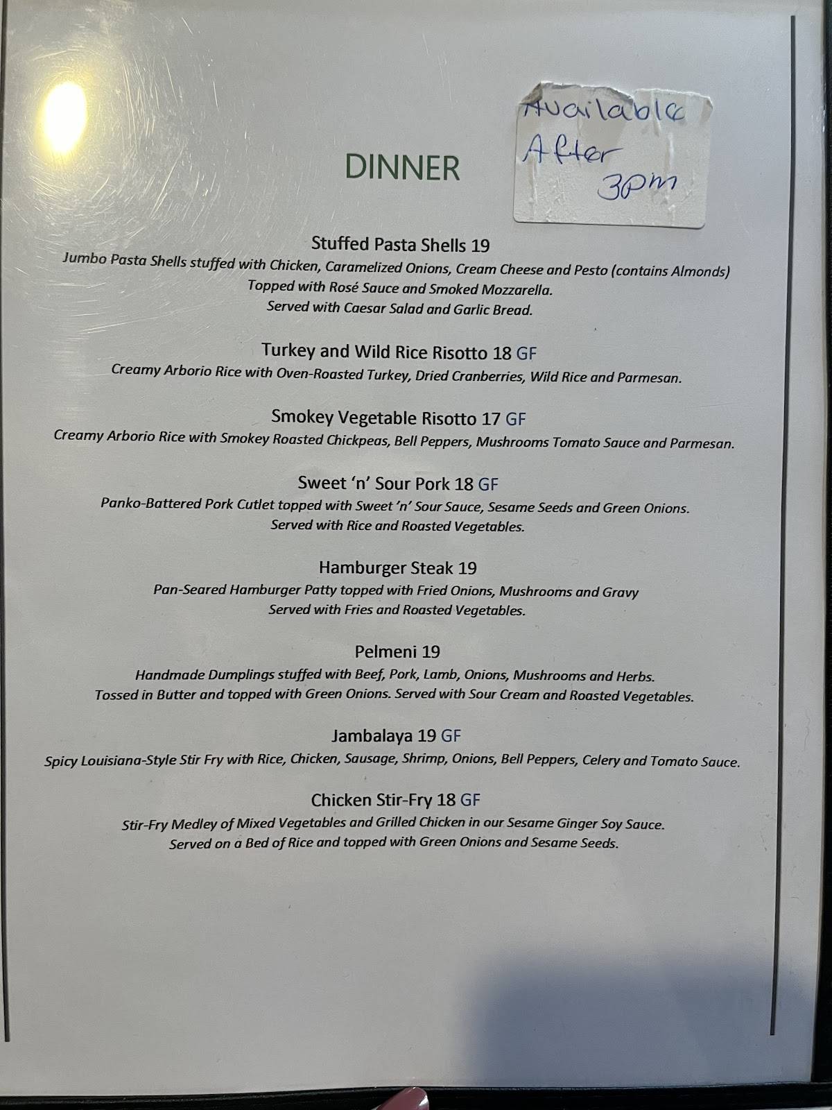 Menu at Rustie's Family Restaurant, Blind River