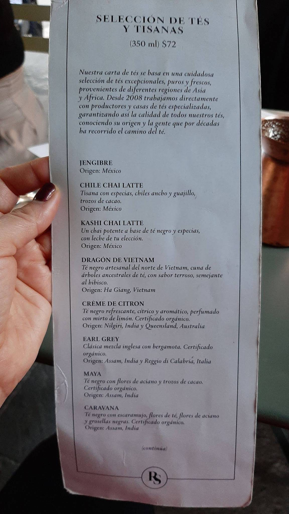 Carta de Café Ruta de la Seda, Ciudad de México, Aurora 1