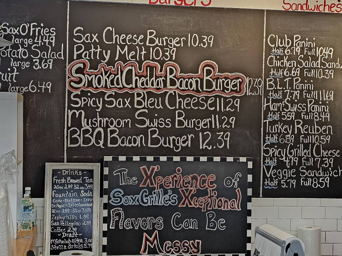Menu at SAX GRILLE cafe, Fort Walton Beach, 10 Eglin Pkwy SE