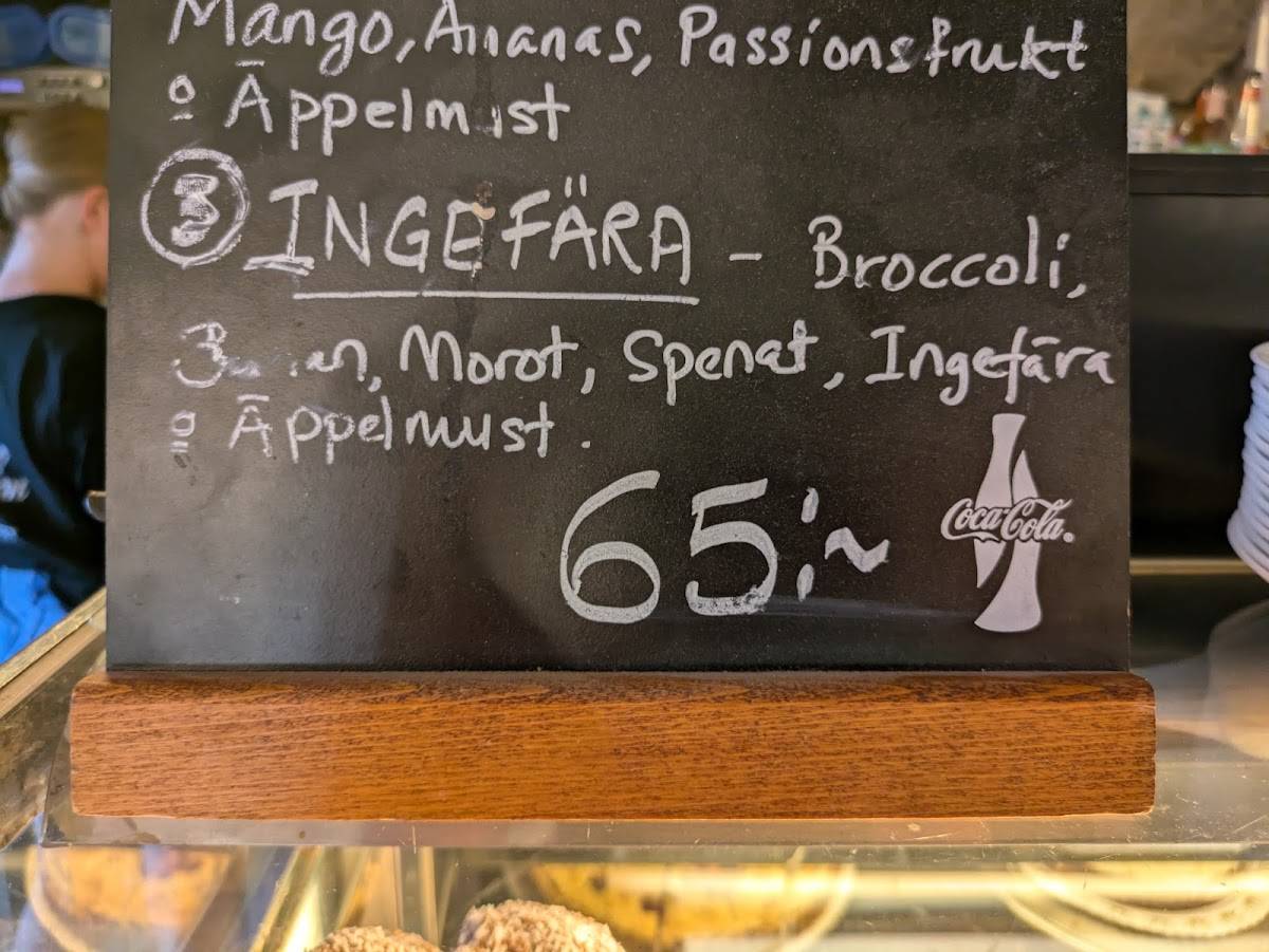 Menu at Cafe Söderberg, Stockholm