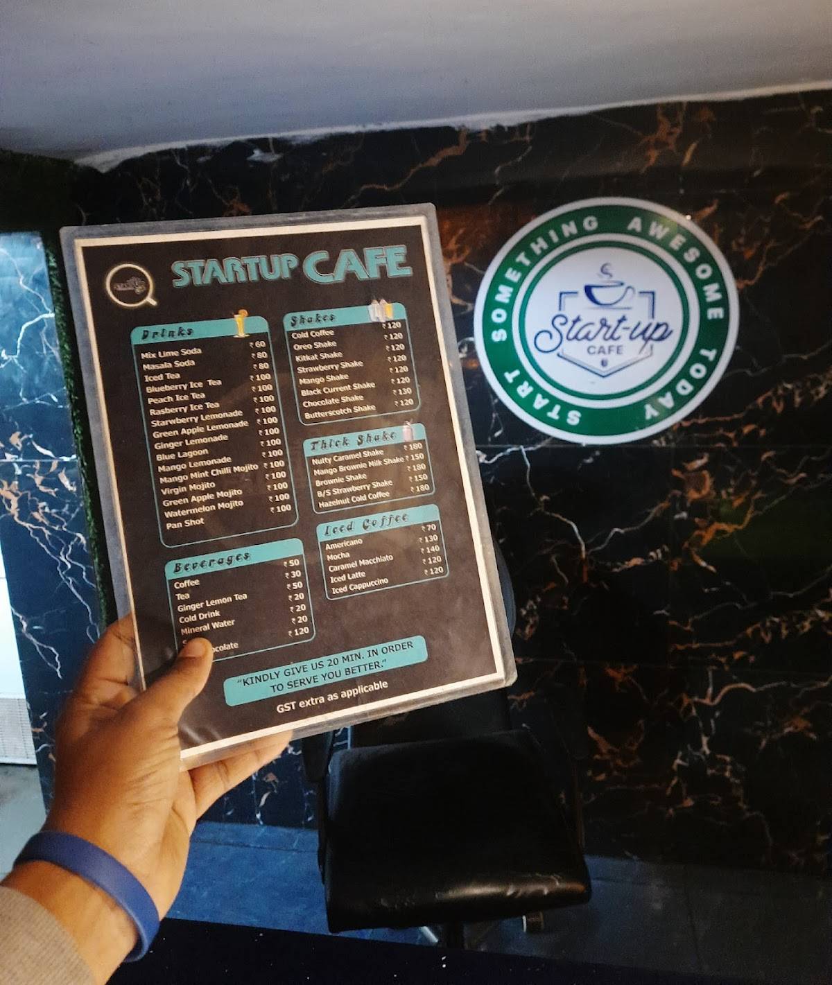 Menu at Startup Cafe and Bar, Kotdwara
