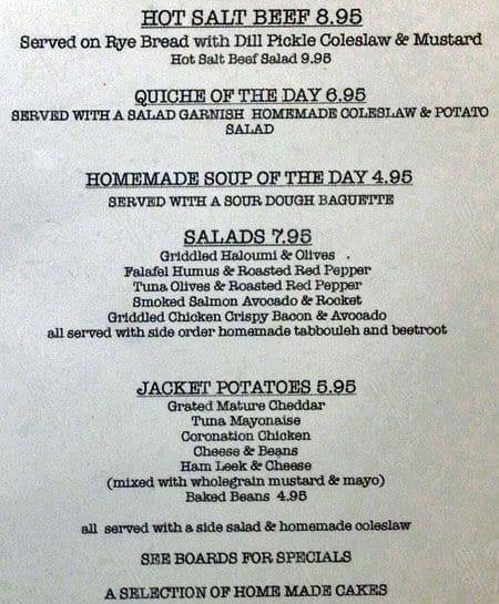 Menu at The Drawing Room of Locksbottom cafe, Orpington, 405 Crofton Rd