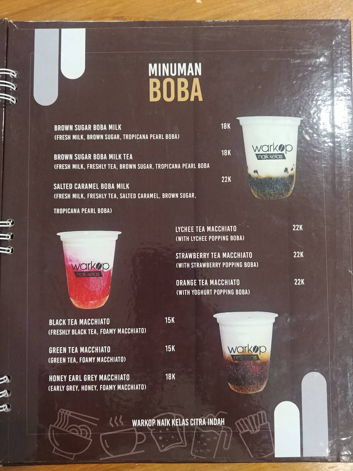 Menu at Warkop Naik Kelas Citra Indah cafe, Sukamaju