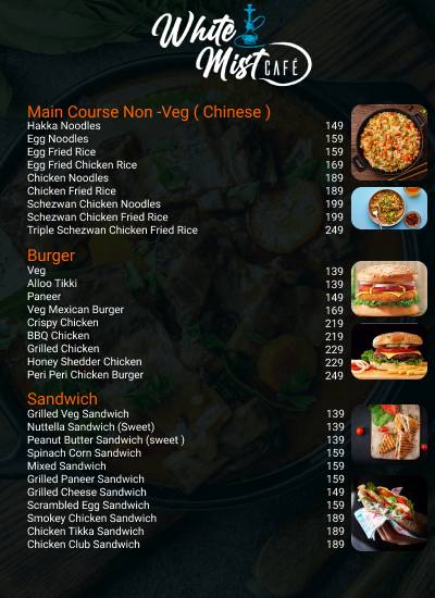 Menu at Whitemist Cafe, Bengaluru, 2nd Floor JNR Complex 50/8A/3 Gubbi ...