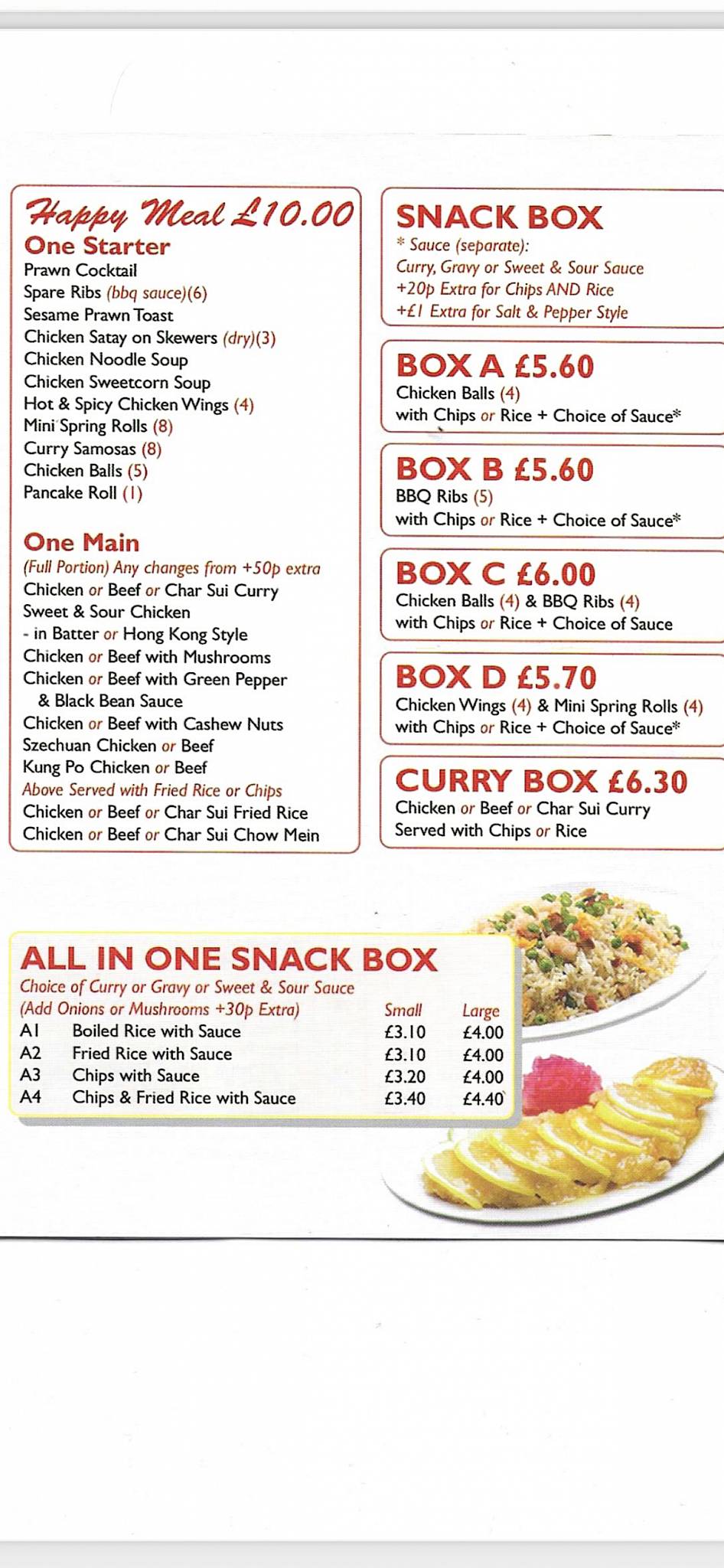 Menu at Yan Yan cafe, Glasgow