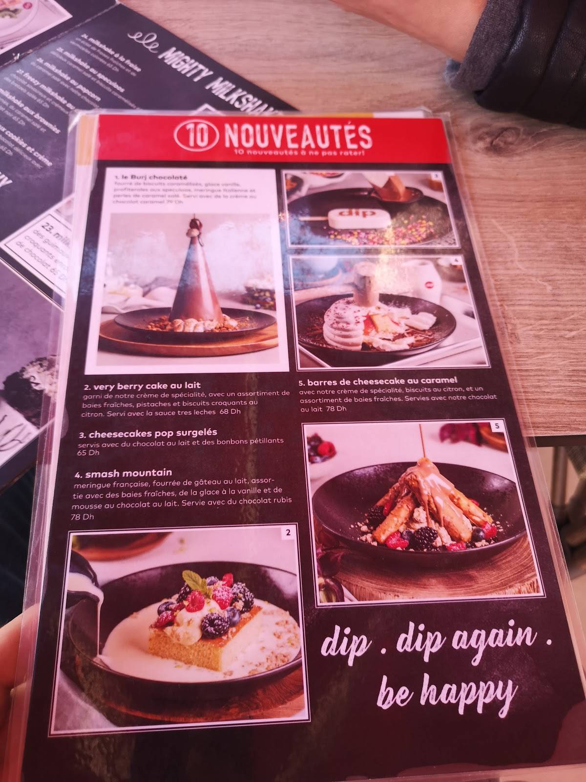 Menu au dipndip Marrakech café, Marrakech, Av. Moulay El Hassan
