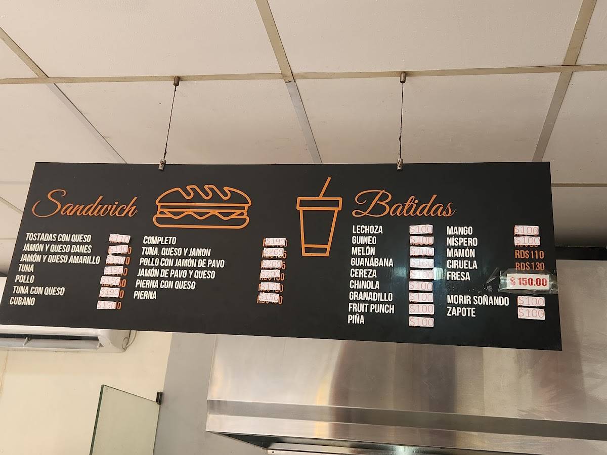 Carta de Cafetería, La Romana