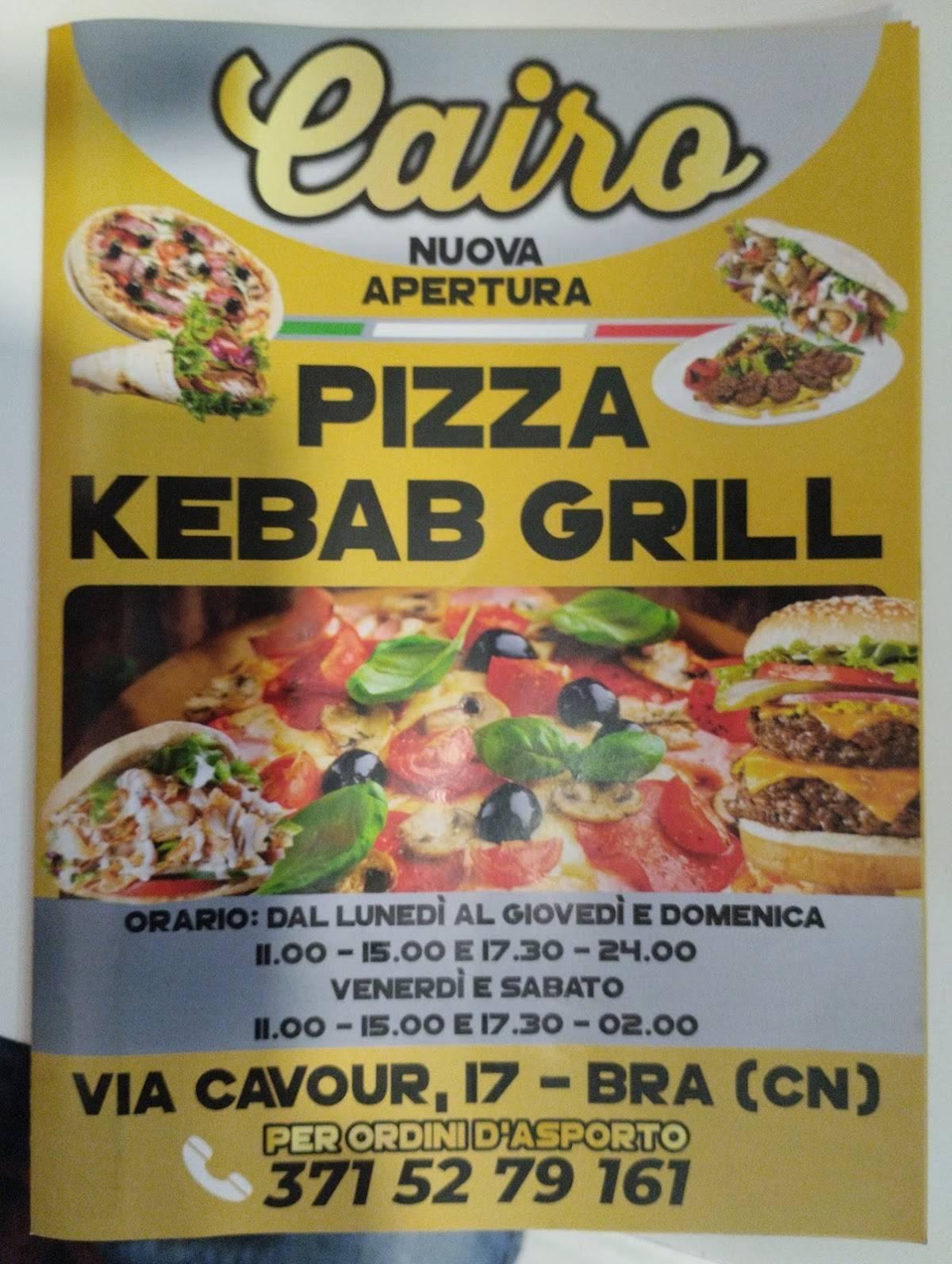 Speisekarte von Cairo Pizza Kebab & grigliata, Bra