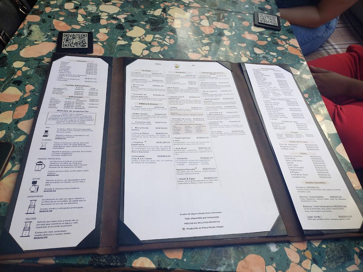 Menu at Calcalí Coffee - Naco, Santo Domingo