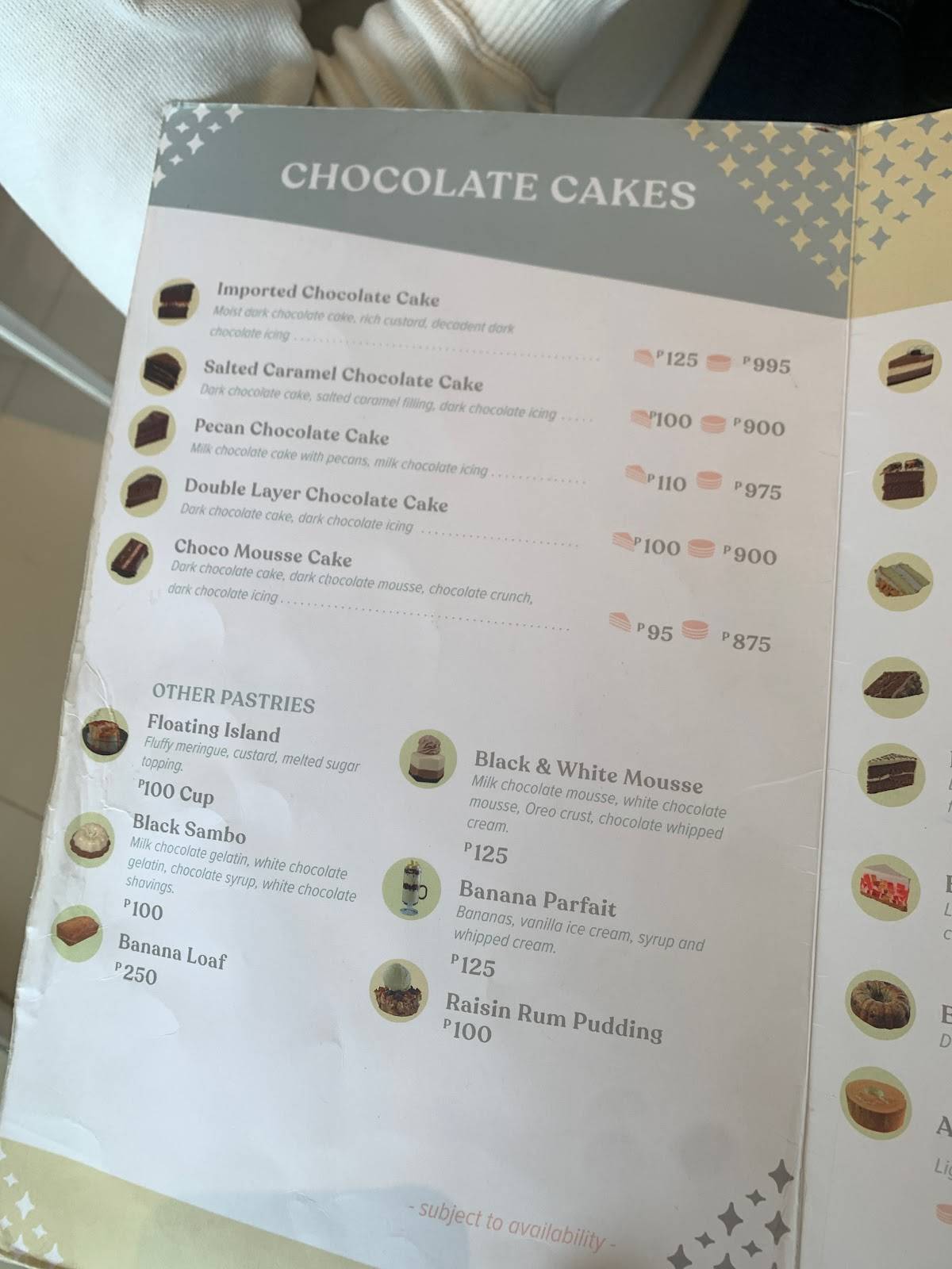 Menu at Calea Pastries & Coffee desserts, Bacolod, Balay Quince