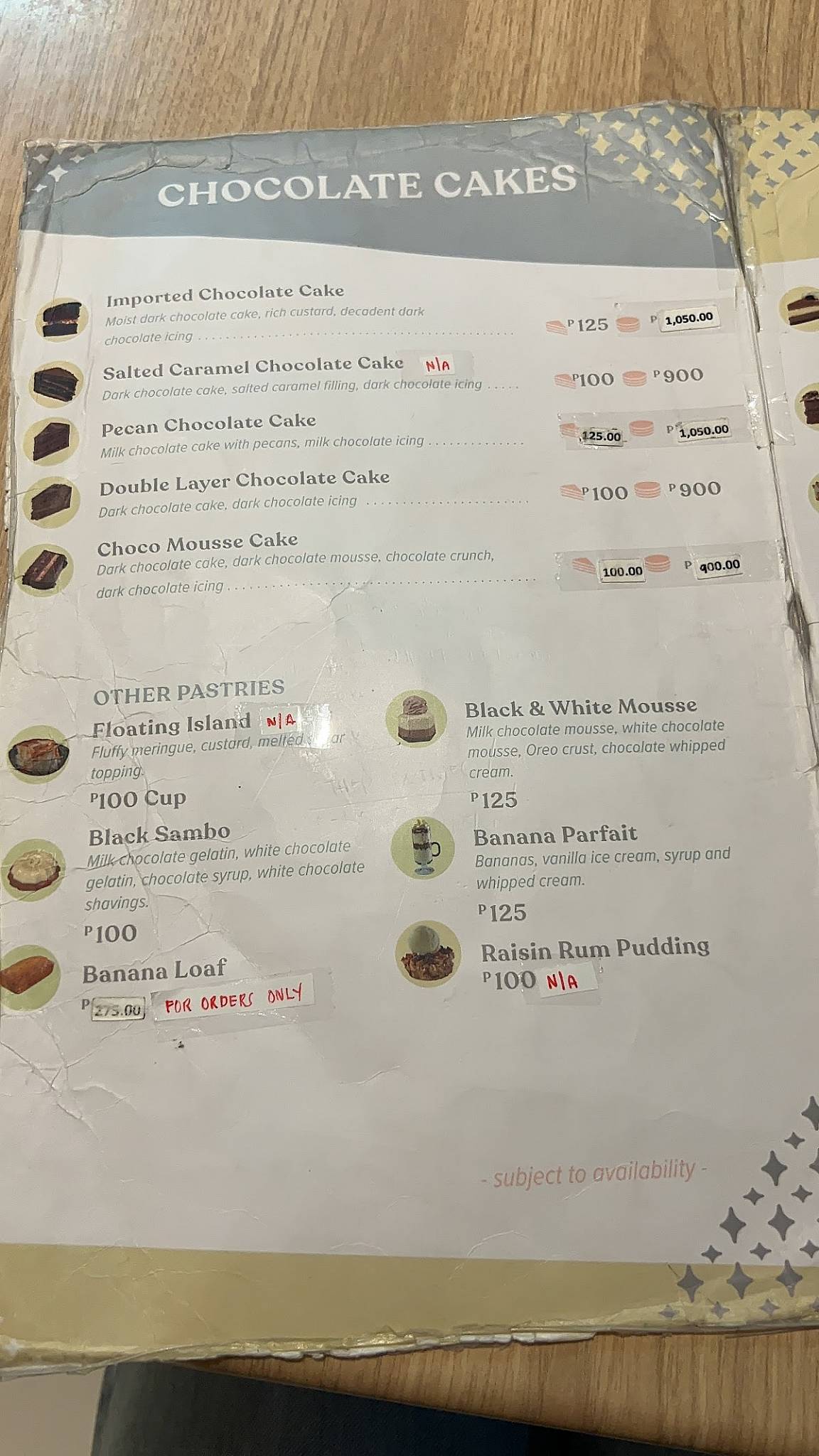 Menu at Calea Pastries & Coffee cafe, Bacolod, Balay Quince